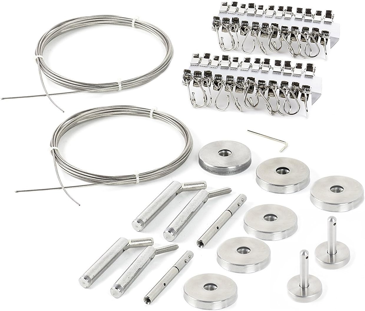 Amazon.com: Wire Curtain Hanging System - (16 ft Cable) - Room Divider ...