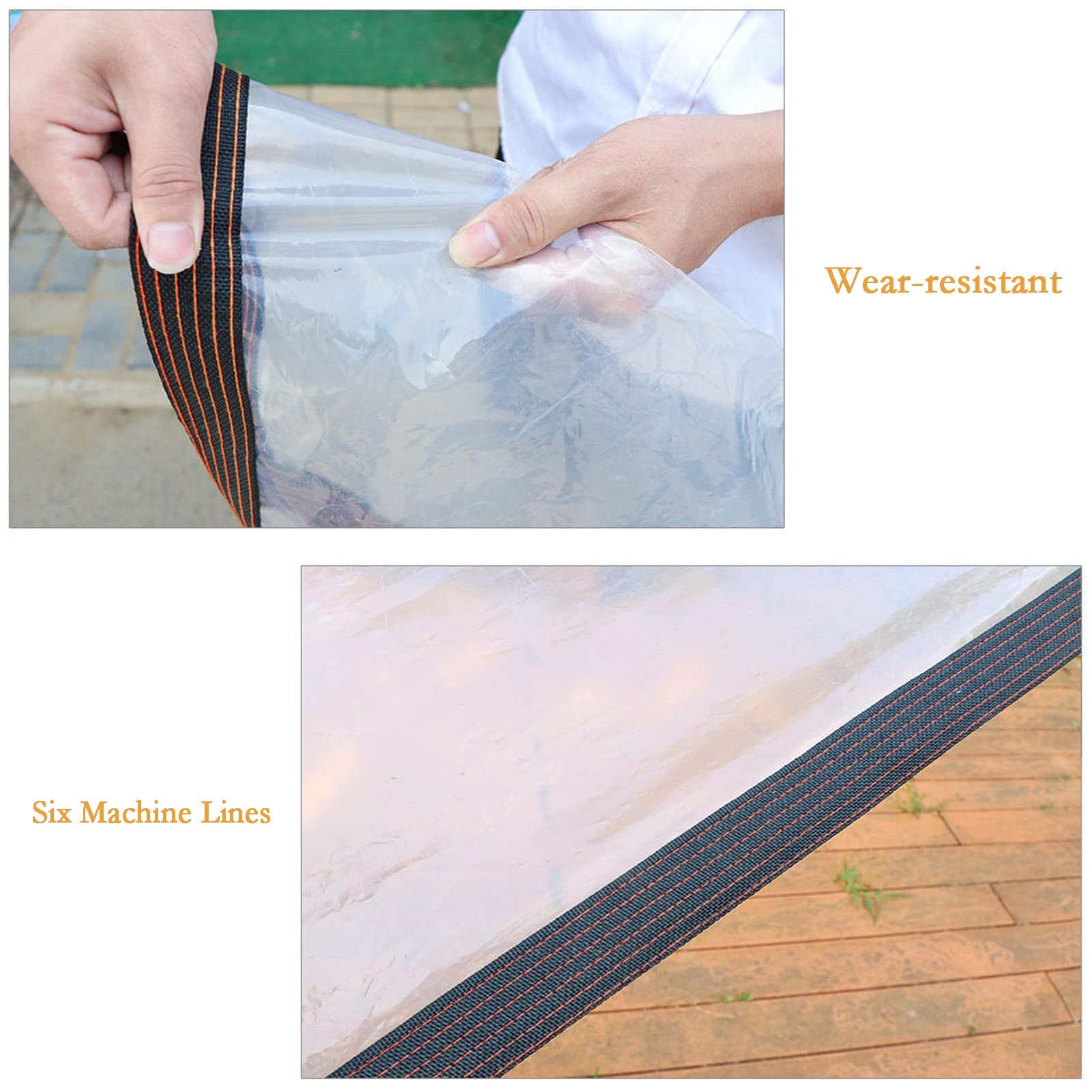 Clear Waterproof Tarp, 2X2M Transparent PE Tarpaulin with Eyelets ...