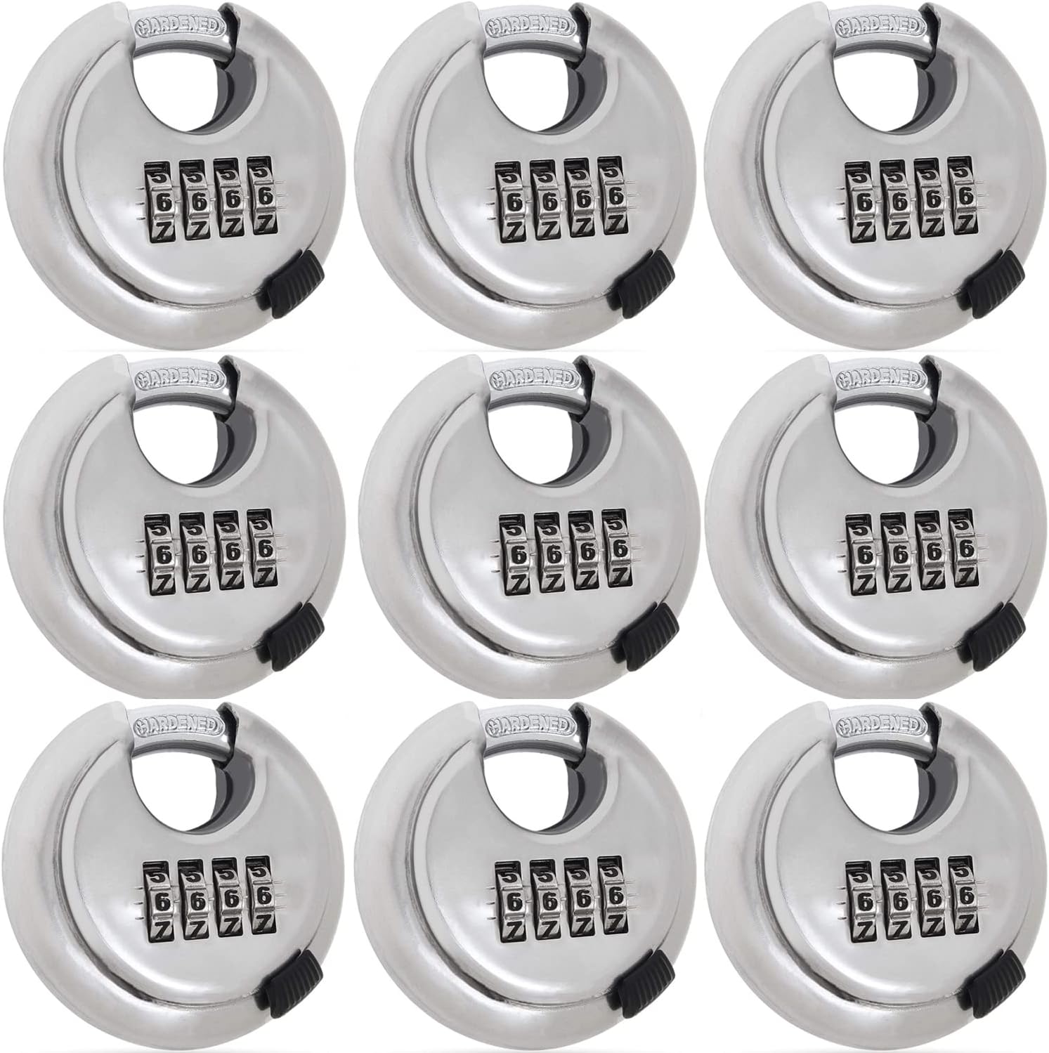 Buy osea 6 Pack 4 Digit Combination Disc Padlock, Weatherproof Outdoor ...