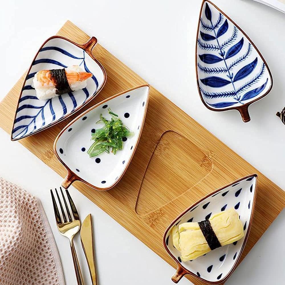 Amazon.com | Sauce Dish Hand-painted Leaf Shaped Ceramic Dish Snacks ...