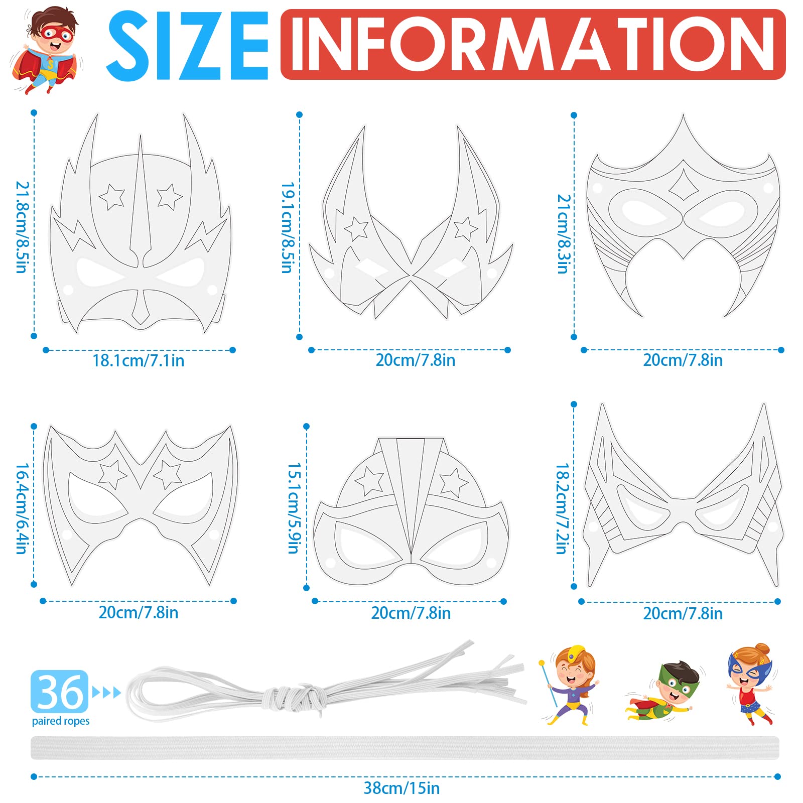 Snapklik.com : Sosation 36 Pcs Color Your Own Hero Masks DIY Blank ...