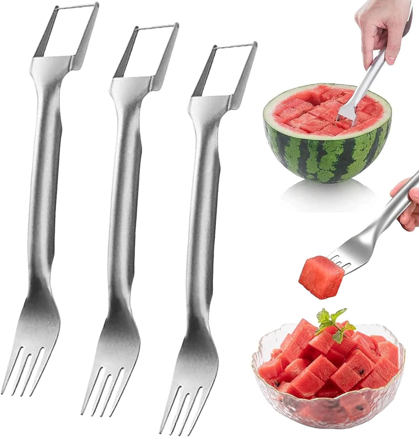 Amazon.com: 2-In-1 Stainless Steel Fruit Cutter,Dual Head Watermelon ...
