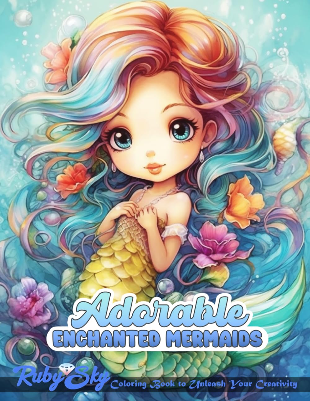 Amazon.com: Adorable Enchanted Mermaids Coloring Book: Enjoy, Relax ...