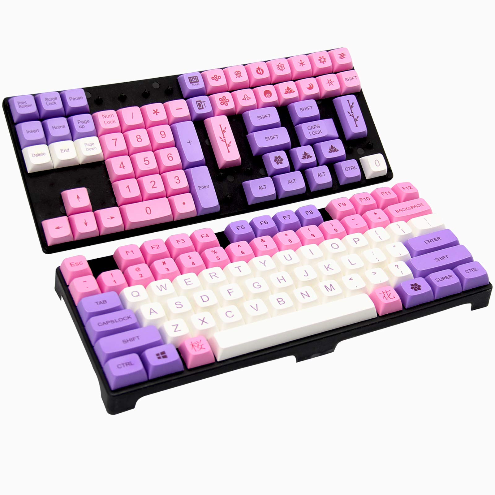 Buy PBT XDA Profile 134 Keys Keycaps Dye Sublimation ANSI Layout Sakura ...