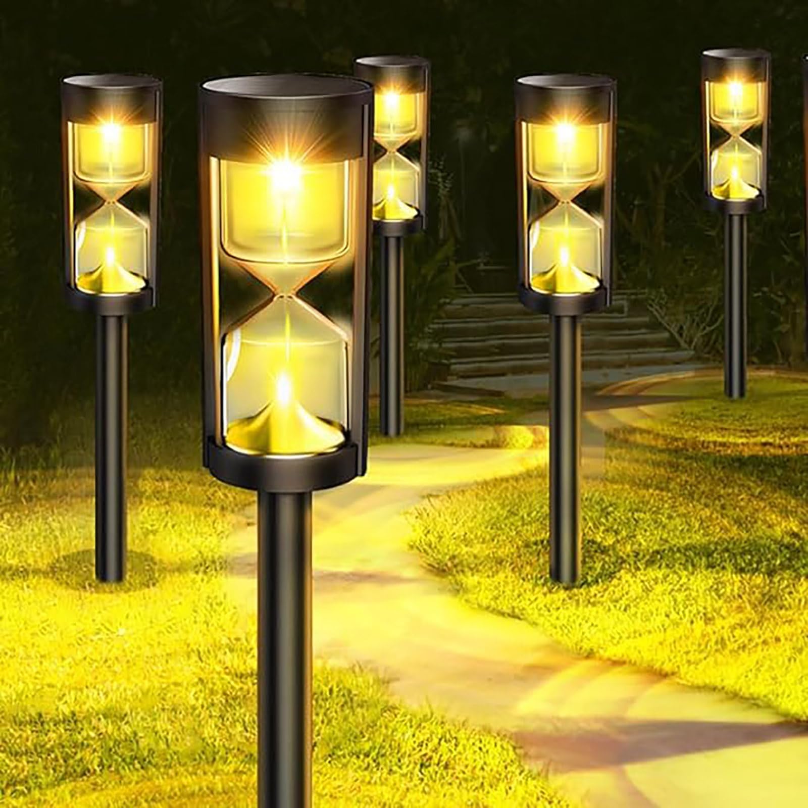 LETMY Solar Pathway Lights Outdoor, 8 Pack Bright Solar Lights Outdoor ...