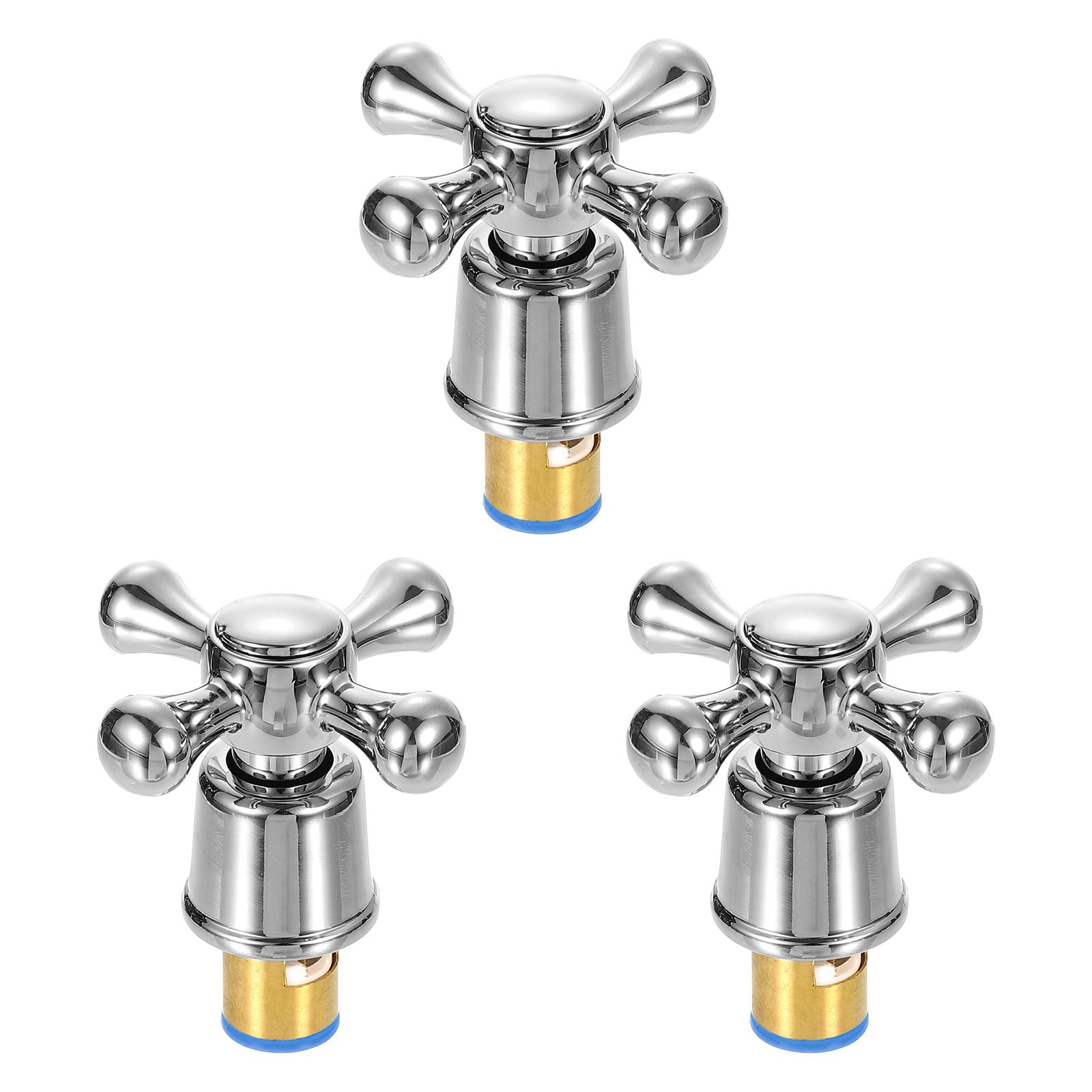 uxcell 3Pcs Faucet Tap Handle, Shower Knobs, Cold Faucet Knob Handles ...