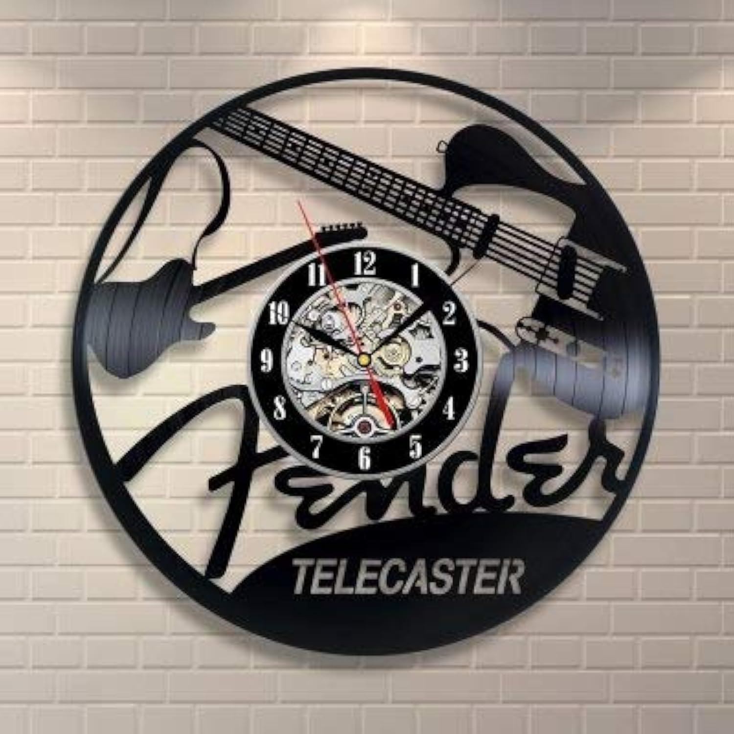 Amazon.com: Vinyl Wall Clock, Music Equipment Guitar Pattern Wall Clock ...