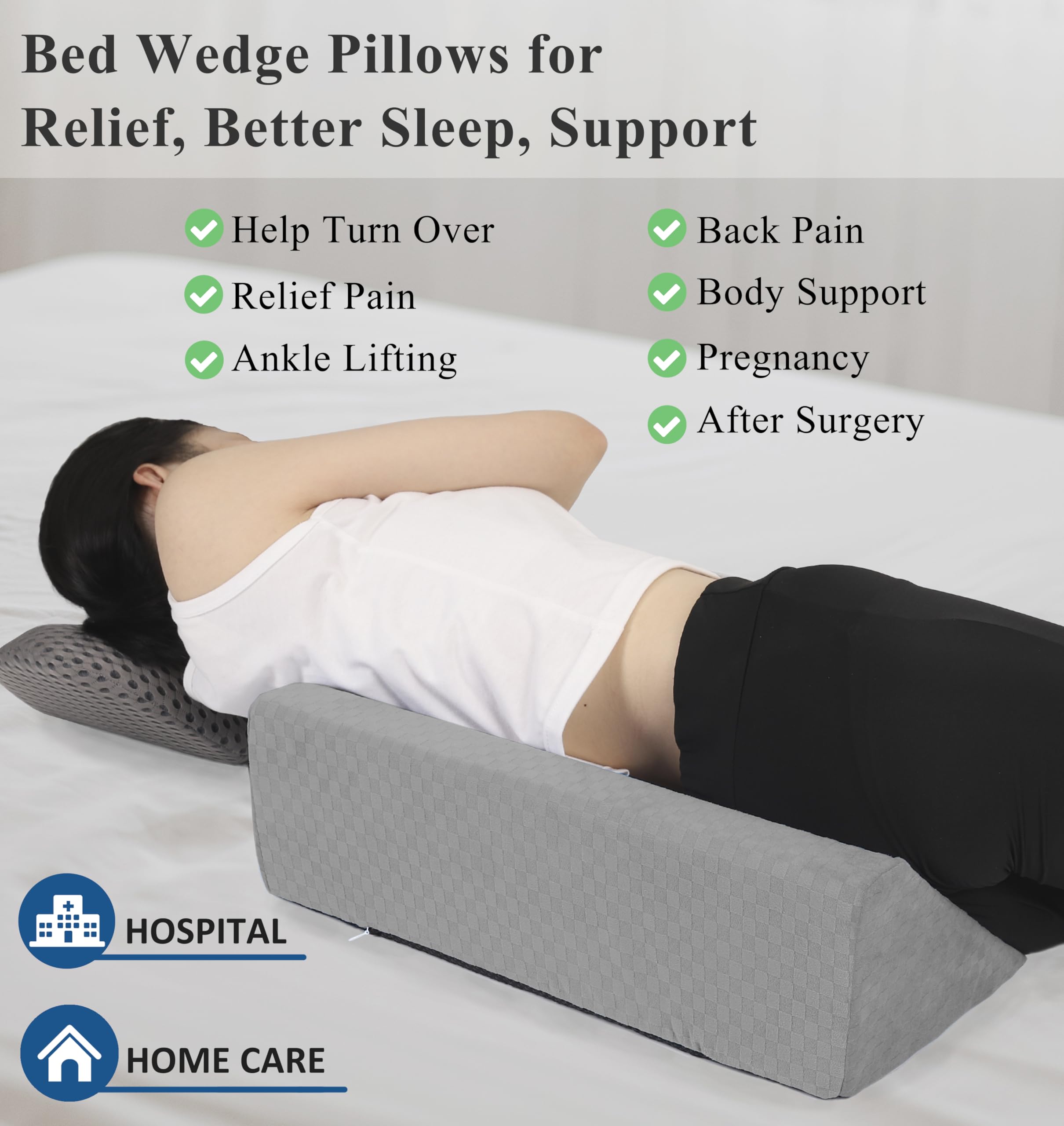 Snapklik.com : Jacobable Bed Wedge Pillow For Side Sleeping Sponge ...