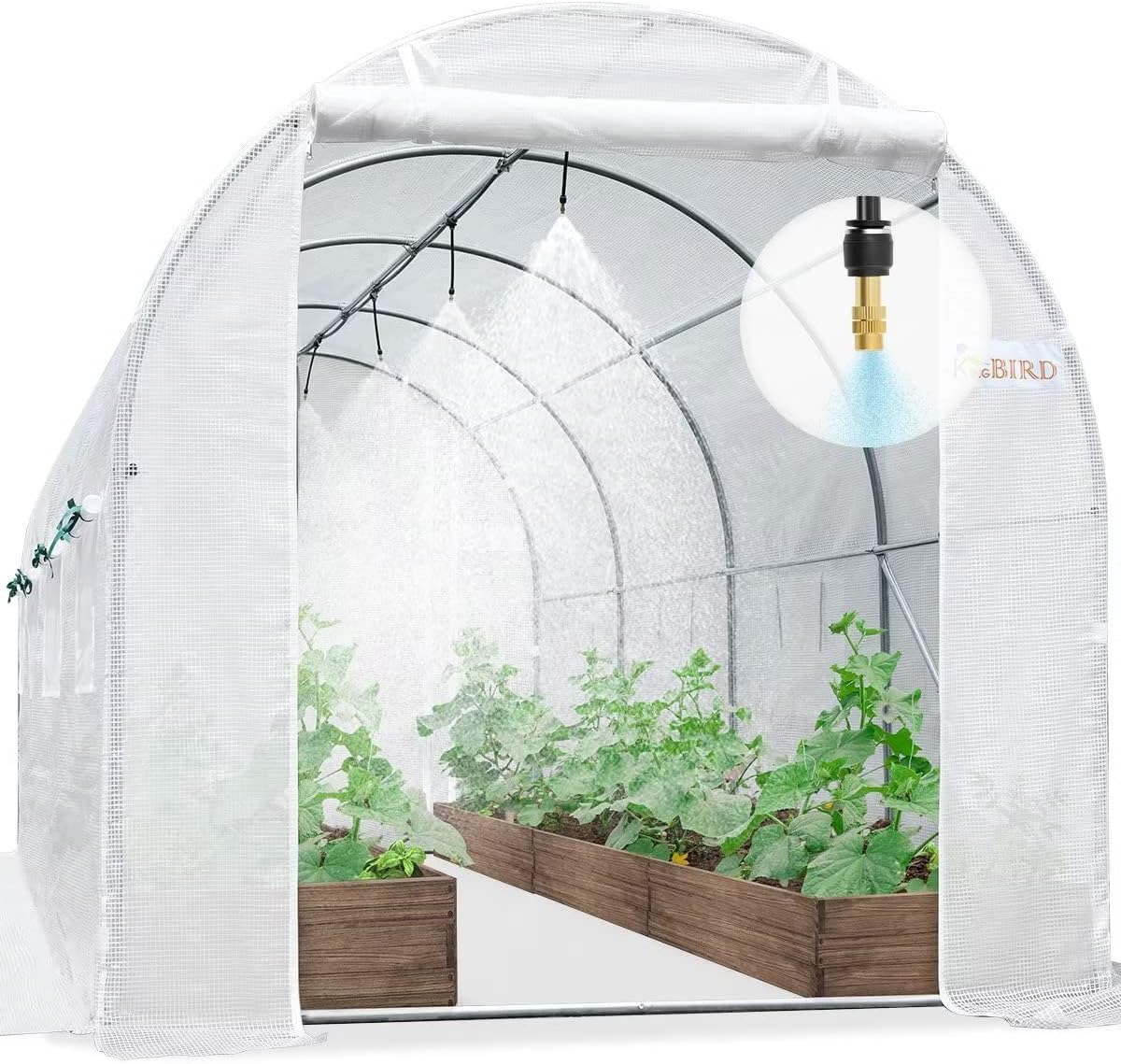 Amazon.com : KING BIRD Upgraded 15x6.6x6.6FT Large Walk-in Greenhouse ...