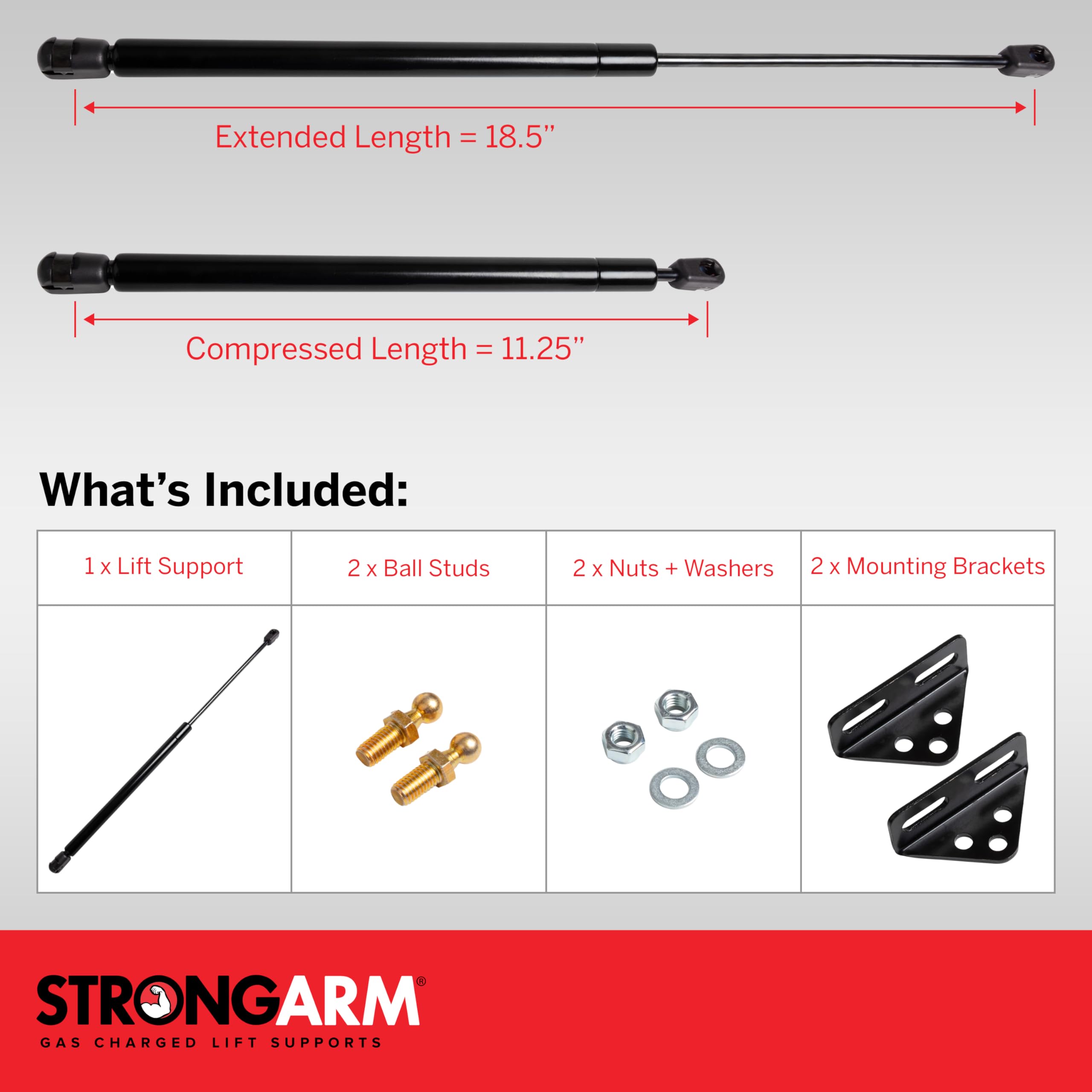 Snapklik.com : StrongArm 6976K Gas Shock Strut Universal Lift Support ...