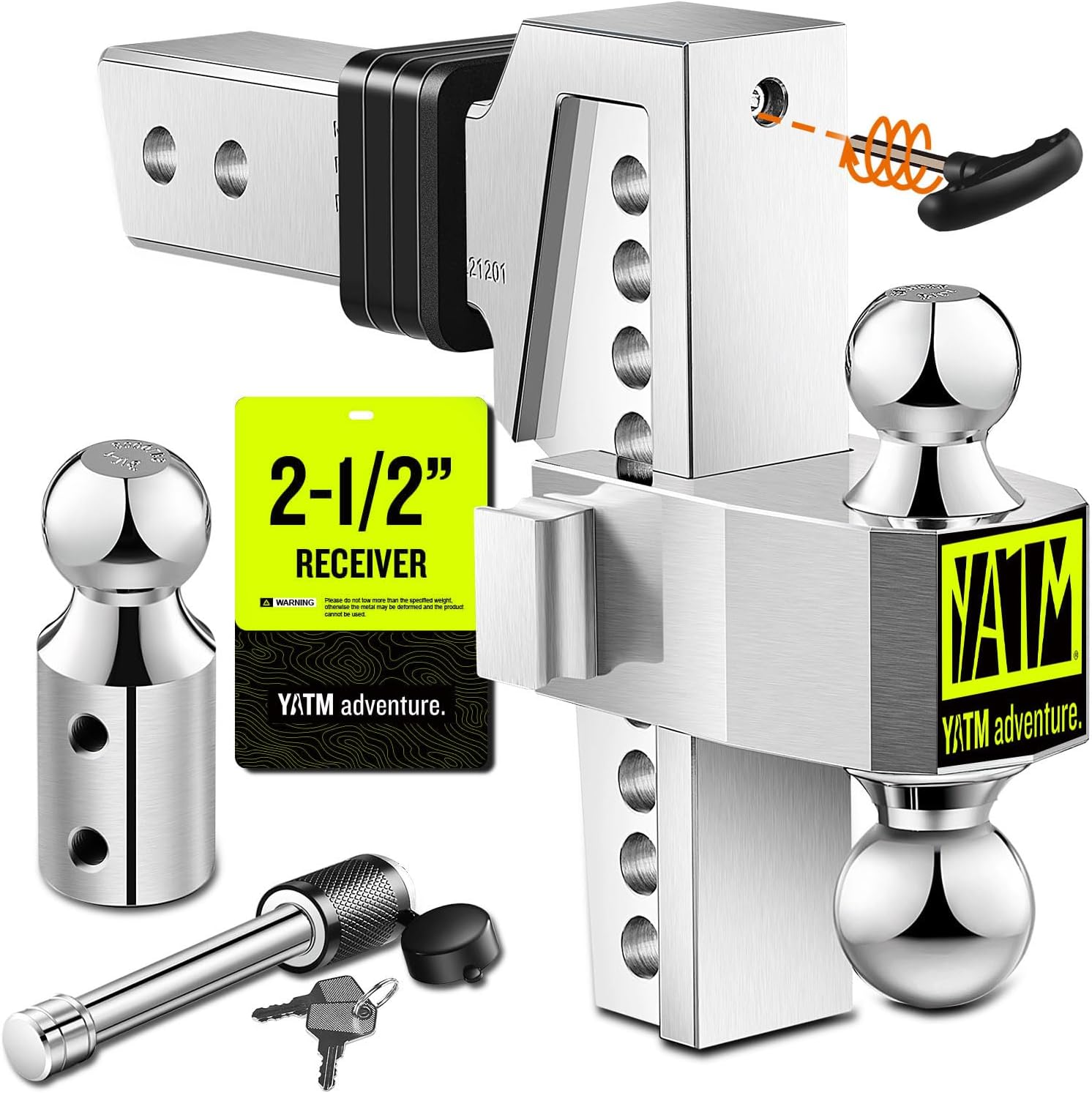 Amazon.com: AC-DK Adjustable Trailer Hitch, Fits 2-Inch Receiver, 6 ...