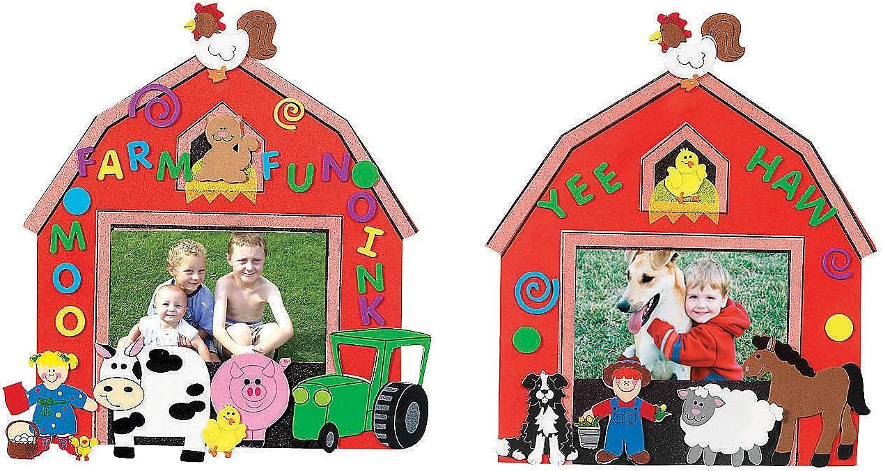 Amazon.com: Fun Express Farm Foam Frames - Creative Kids Craft Set with ...