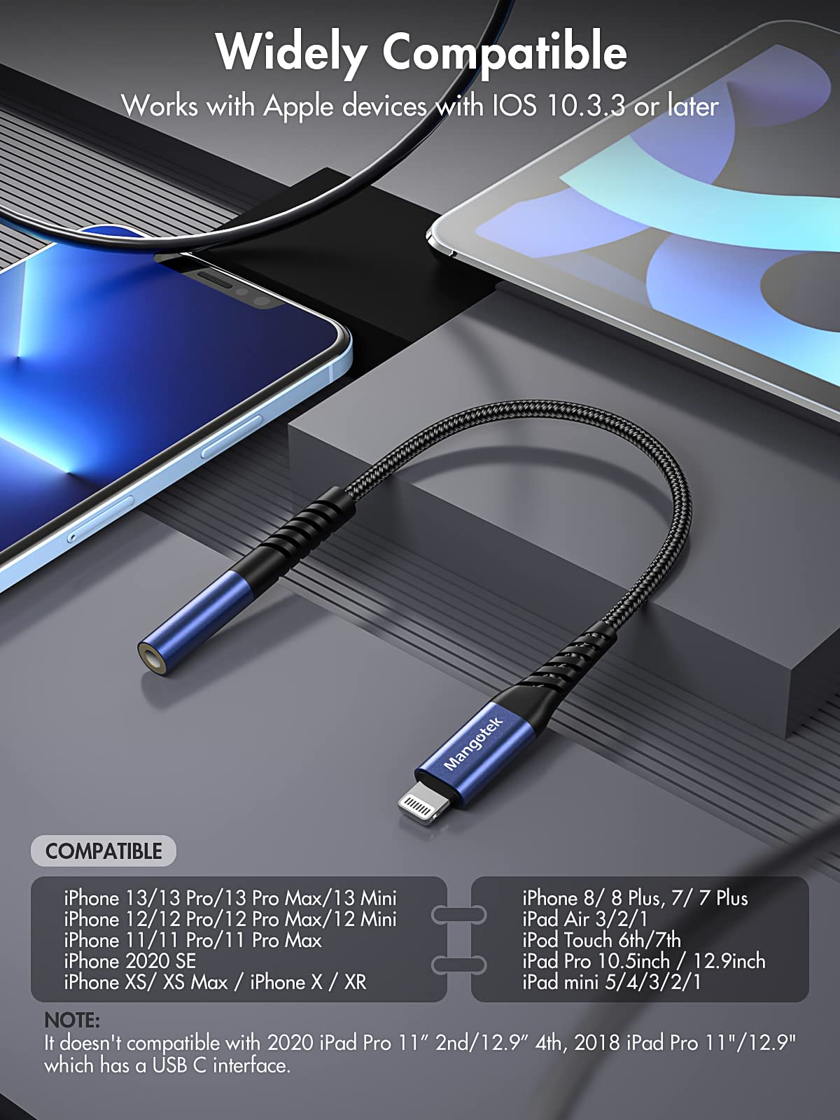 Snapklik.com : Mangotek Lightning To 3.5mm Headphone Jack Adapter