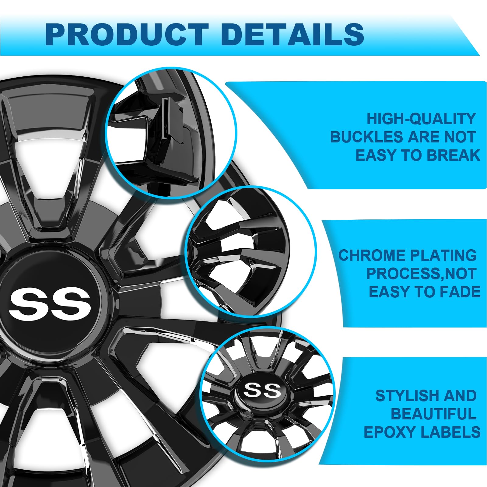 Snapklik.com : ENEKERP Golf Cart SS Wheel Covers Hub Caps, Golf Cart 8 ...