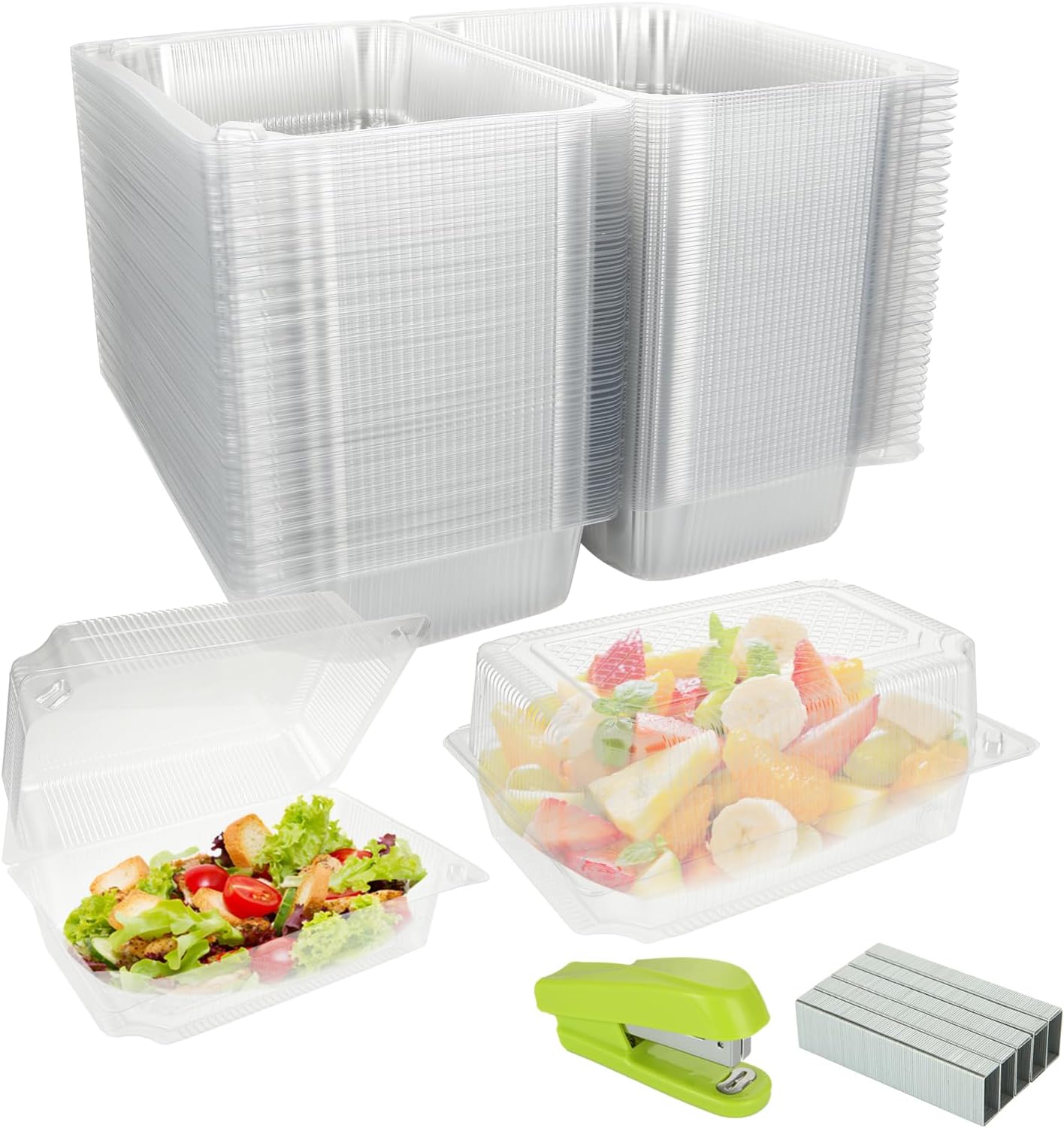 Amazon.com: 100Pcs Clamshell Take Out Containers Clear Hinged ...