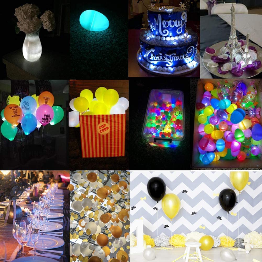 Snapklik.com : JJGoo 100Pcs LED Balloon Lights, Flash Waterproof Round ...