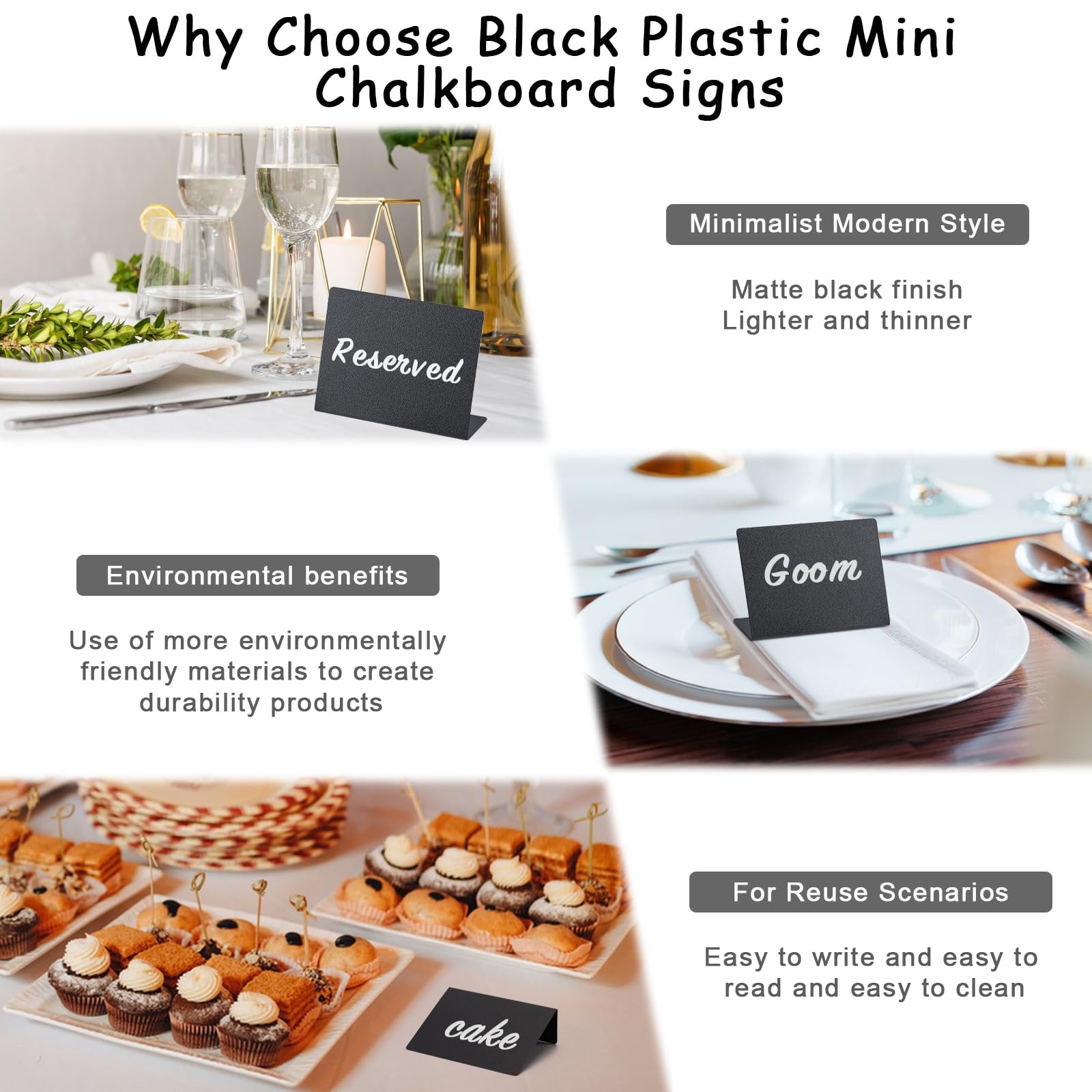 Snapklik.com : BOOMIBOO 20 Pack 4"x3"Mini Chalkboard Signs, Reusable ...