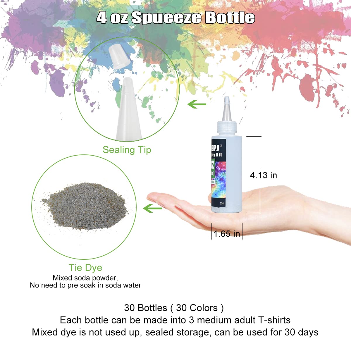 30 Colors Tie Dye DIY Kit，Te...B08J29NF5M | Encarguelo.com