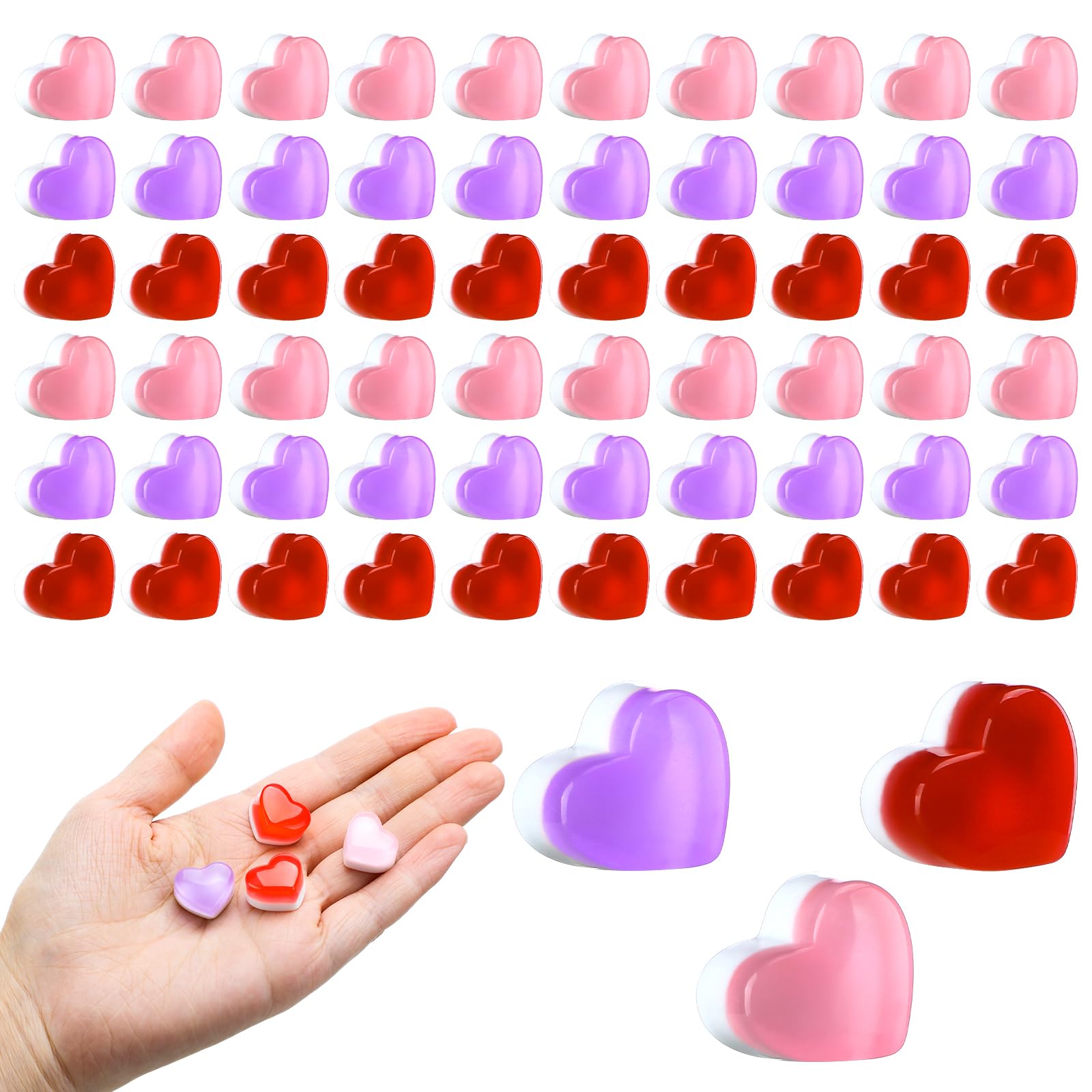 Amazon.com: Gemscream 60 Pieces Valentine's Day Decor Mini Heart DIY ...