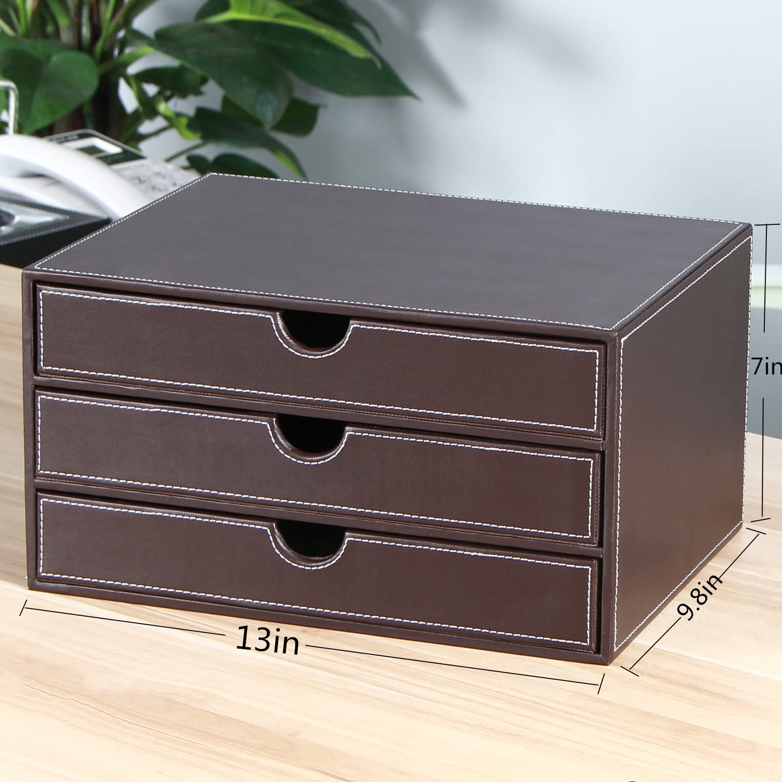 RHCSZ Stackable 3-Drawer Desk Organizer, Executive Office Supplies ...