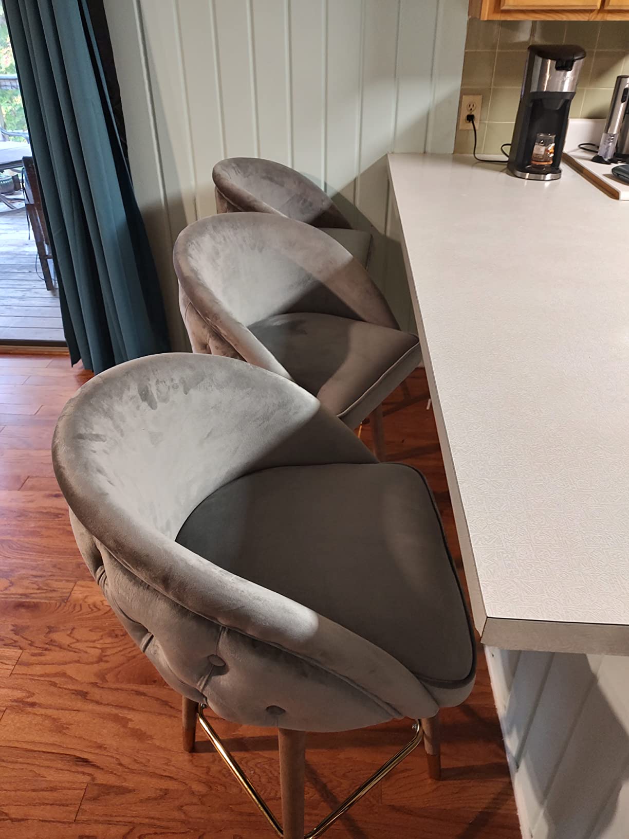 $58/mo - Finance Guyou 26” Swivel Velvet Counter Height Bar Stool Set ...