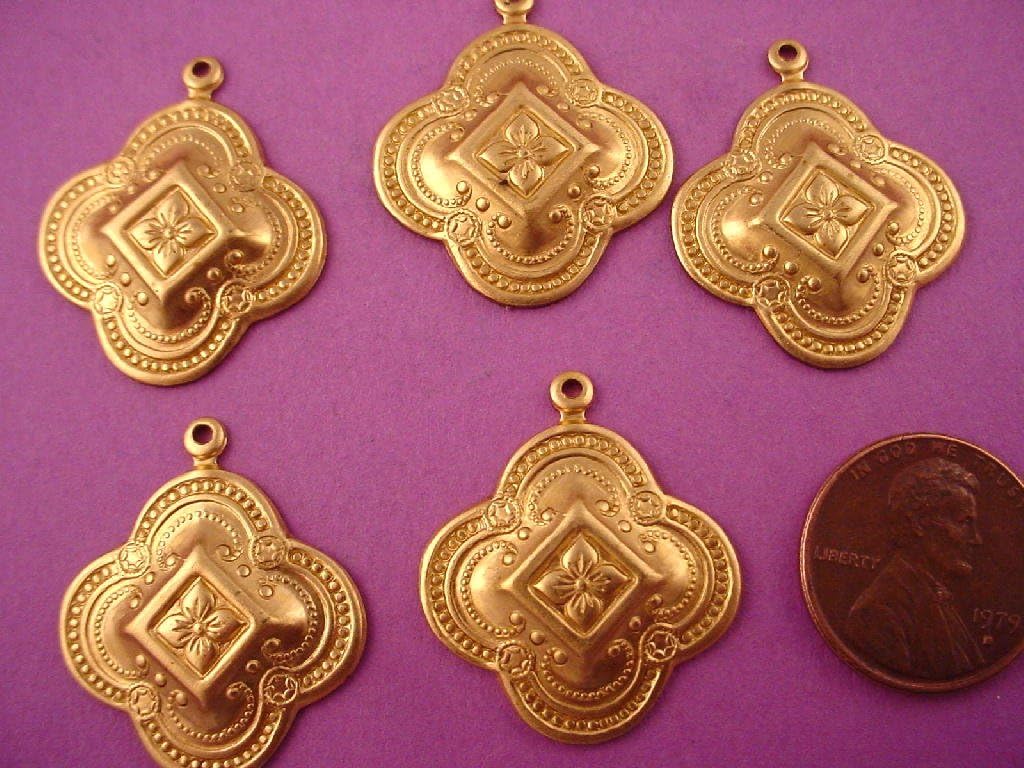 Amazon.com: 6 Brass Medieval Design Charms 26mm