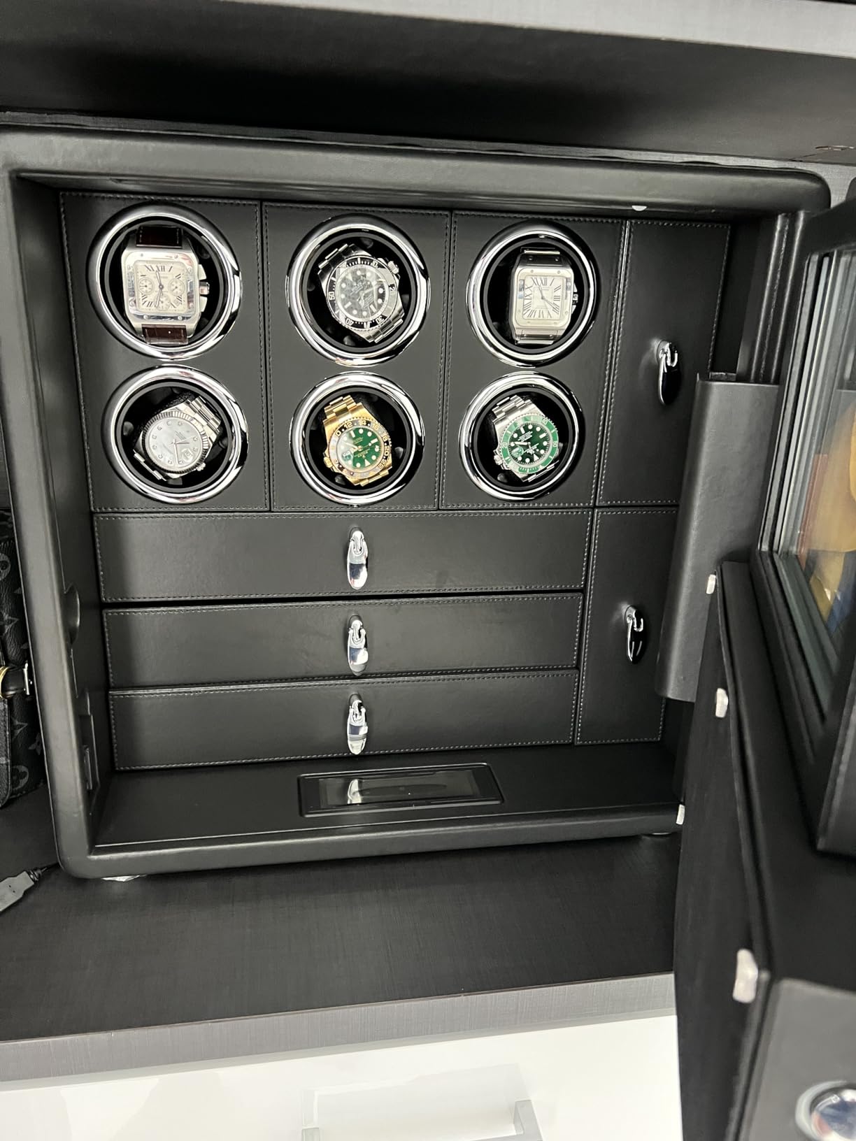 Amazon.com: Cheopz Safe Watch Winder Box for 6 Automatic Watches ...