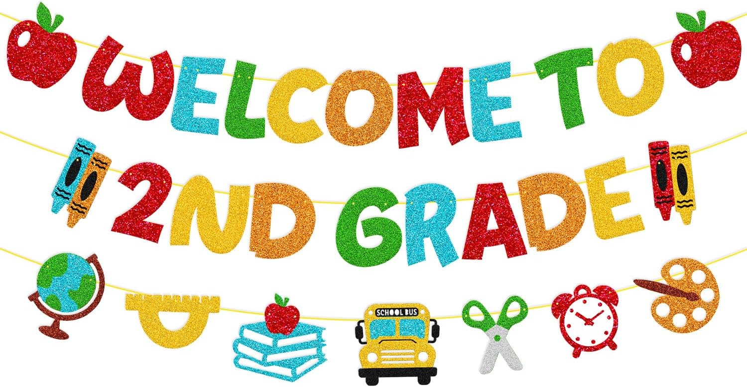 Amazon.com: Welcome to 2nd Grade Banner First Day of Second Grade ...