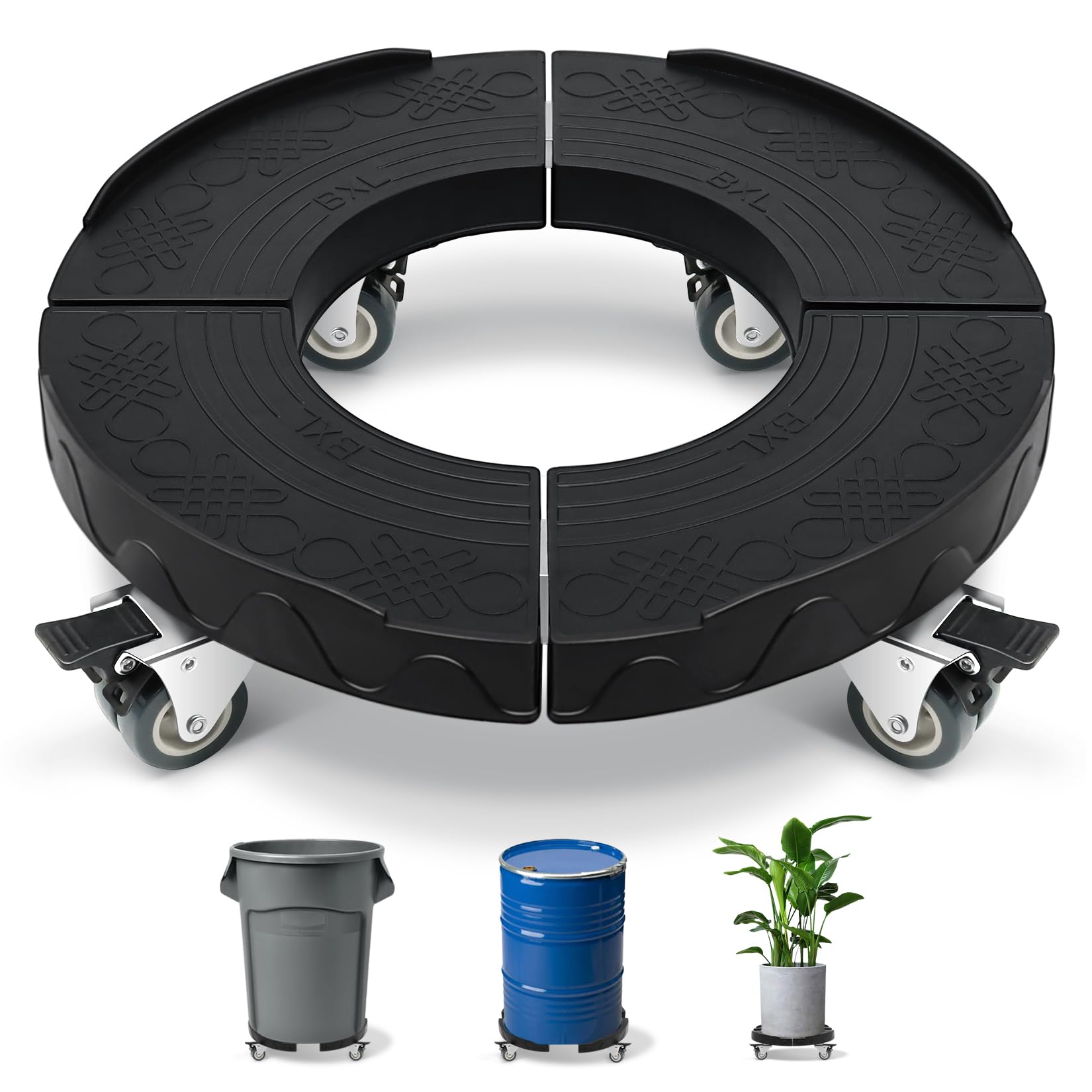 Amazon.com: Nefish Trash Can Dolly Wheels, 15-19 Inch Adjustable Round ...