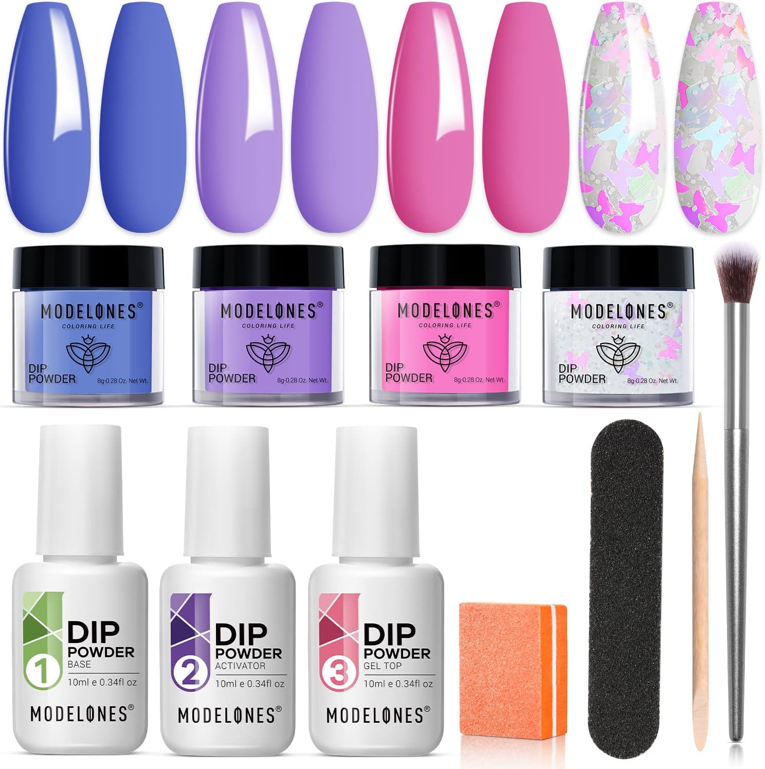 Amazon.com: Modelones 4 Colors Dip Powder Nail Starter Kit, Spring ...