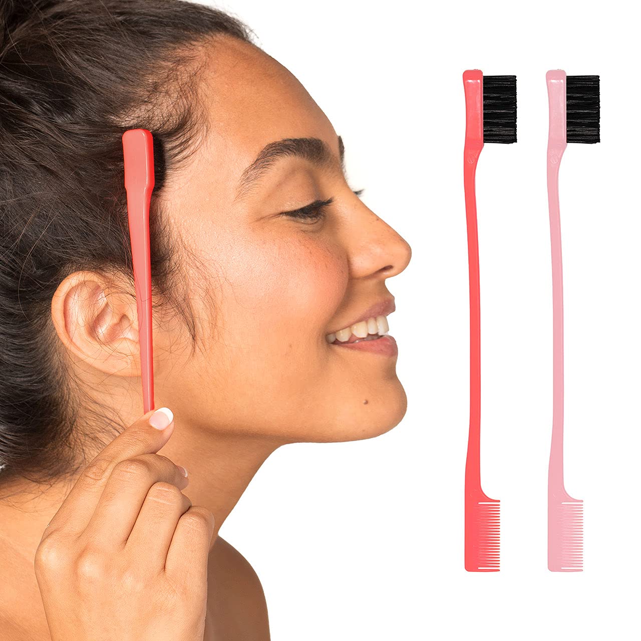 Amazon.com: Kitsch Pro Dual Hair Edge Brush and Teasing Comb Brush Set ...