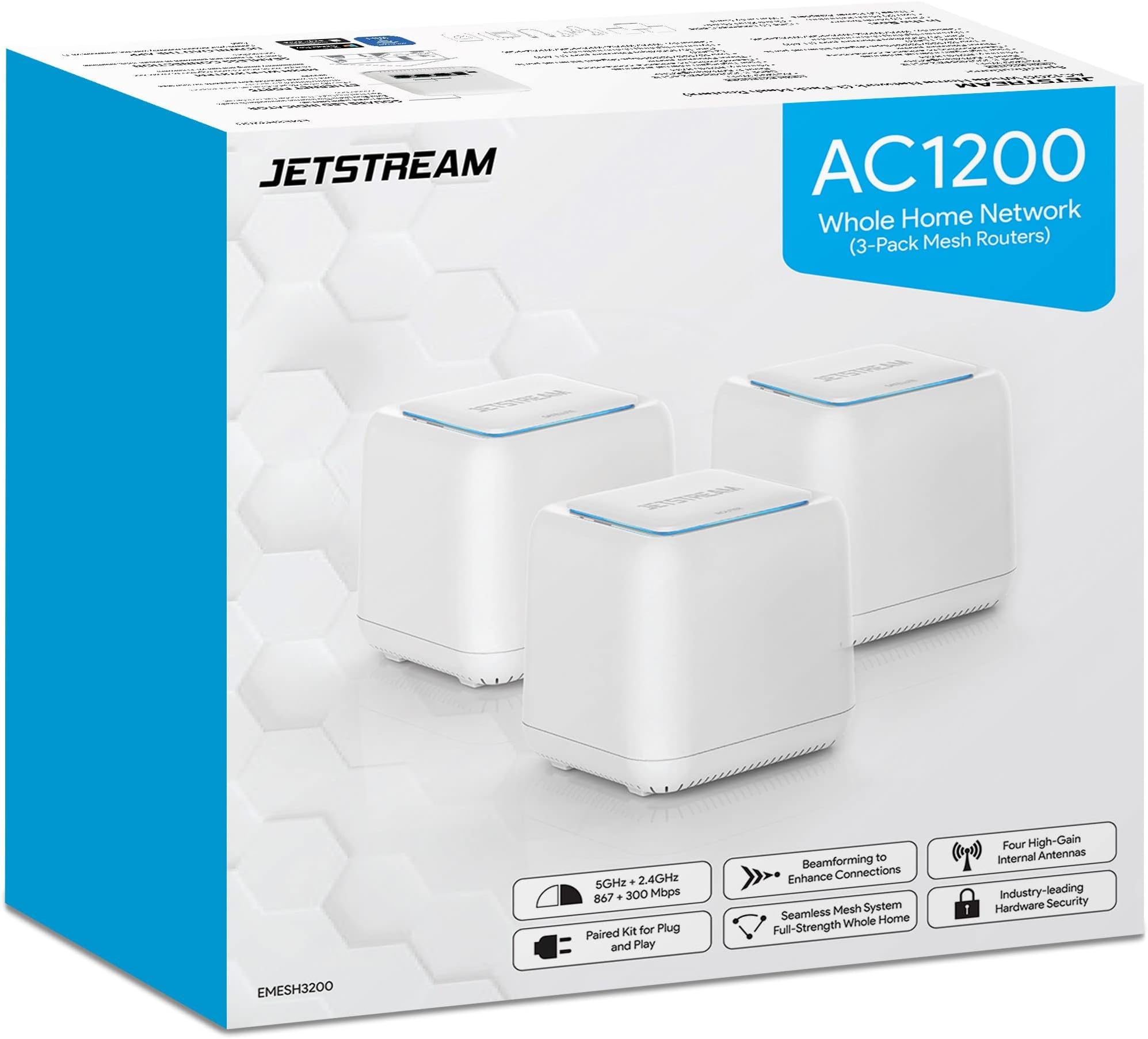 Amazon.com: Jetstream AC1200 Whole Home WiFi Mesh Routers 3-Pack, Up to ...