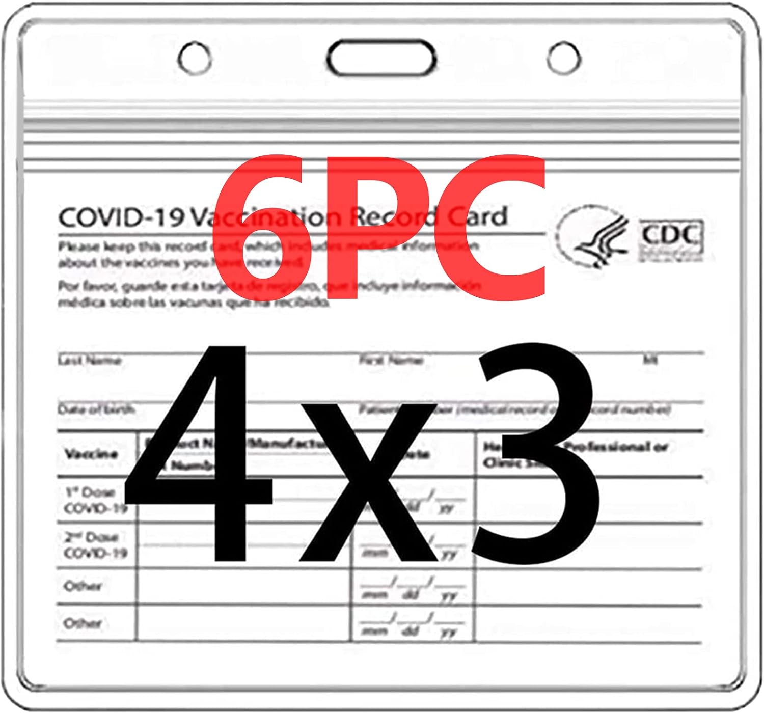 Amazon.com : CDC Vaccination Card Protector 4 X 3 Inches Immunization ...
