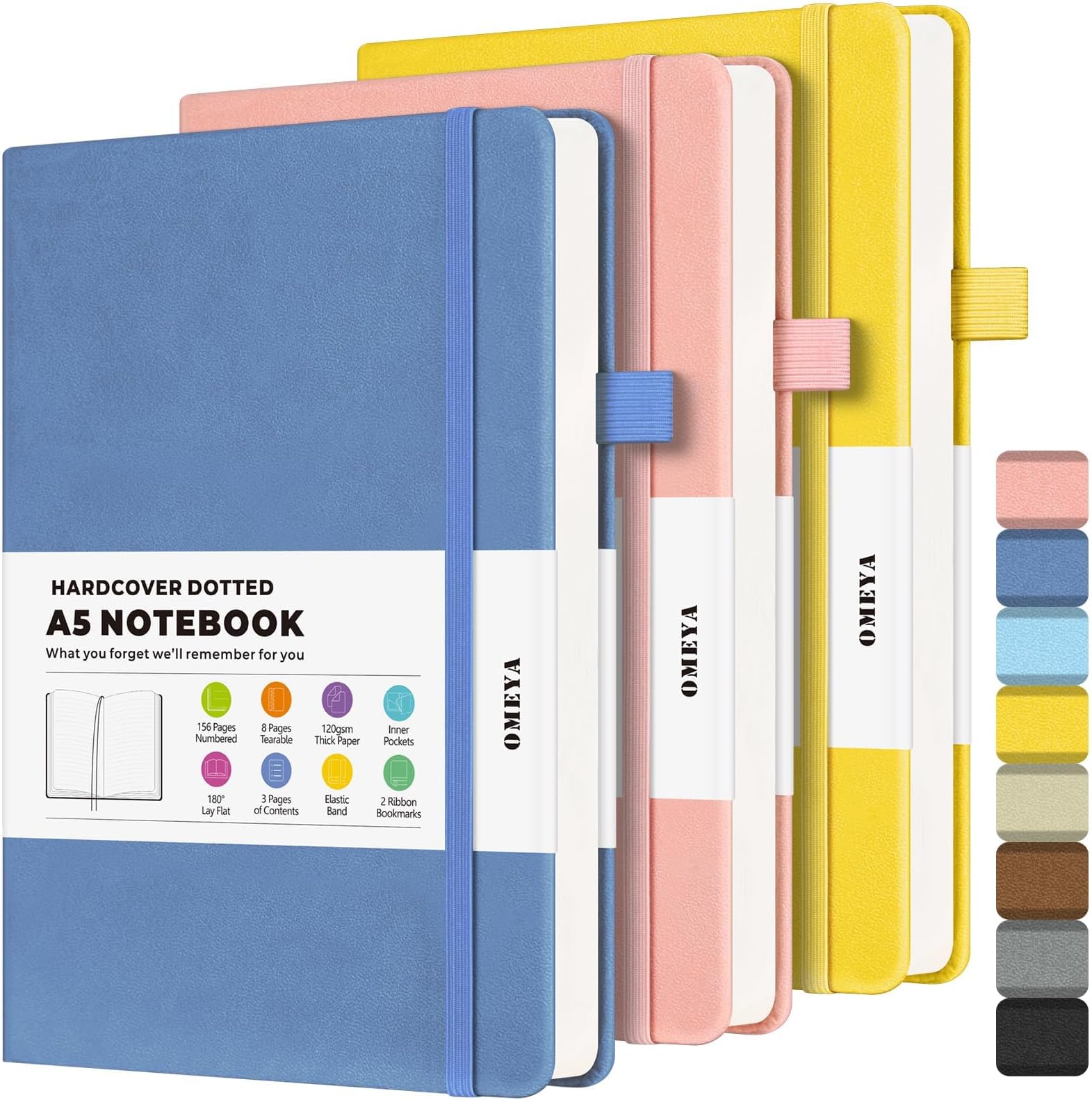 Amazon.com : Moinchore 12 Pcs Dotted Bullet Grid Journal Notebook A5 ...