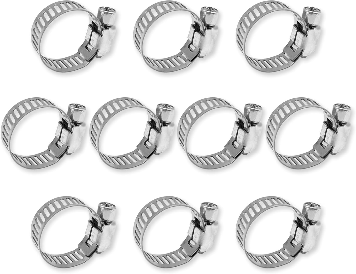Amazon.com: 10pcs Stainless Steel Hose Clamp Metal Hose Clamps for Pipe ...