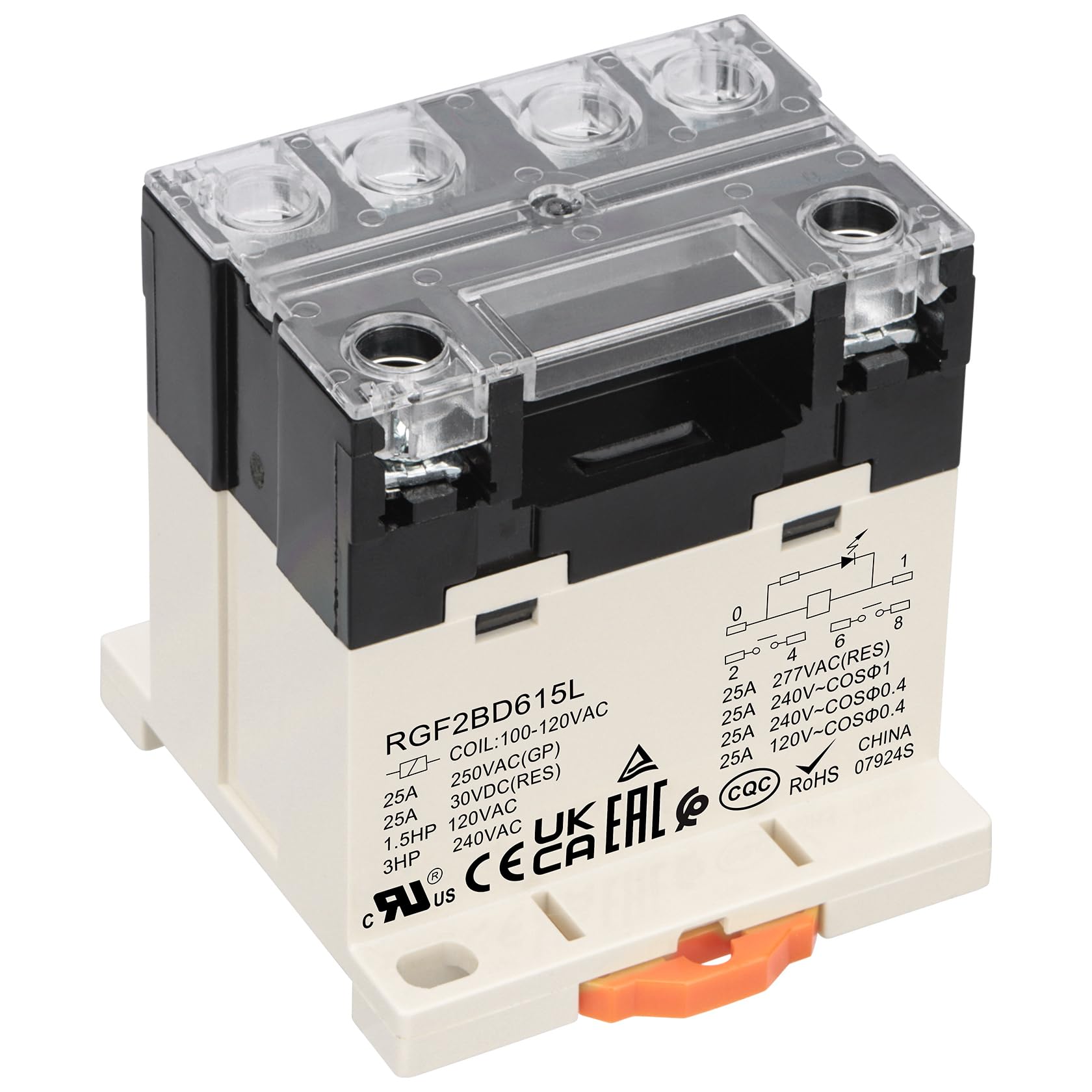 Snapklik.com : Weasch General Purpose Relay, RGF2BD615L, 25A 100-120VAC ...