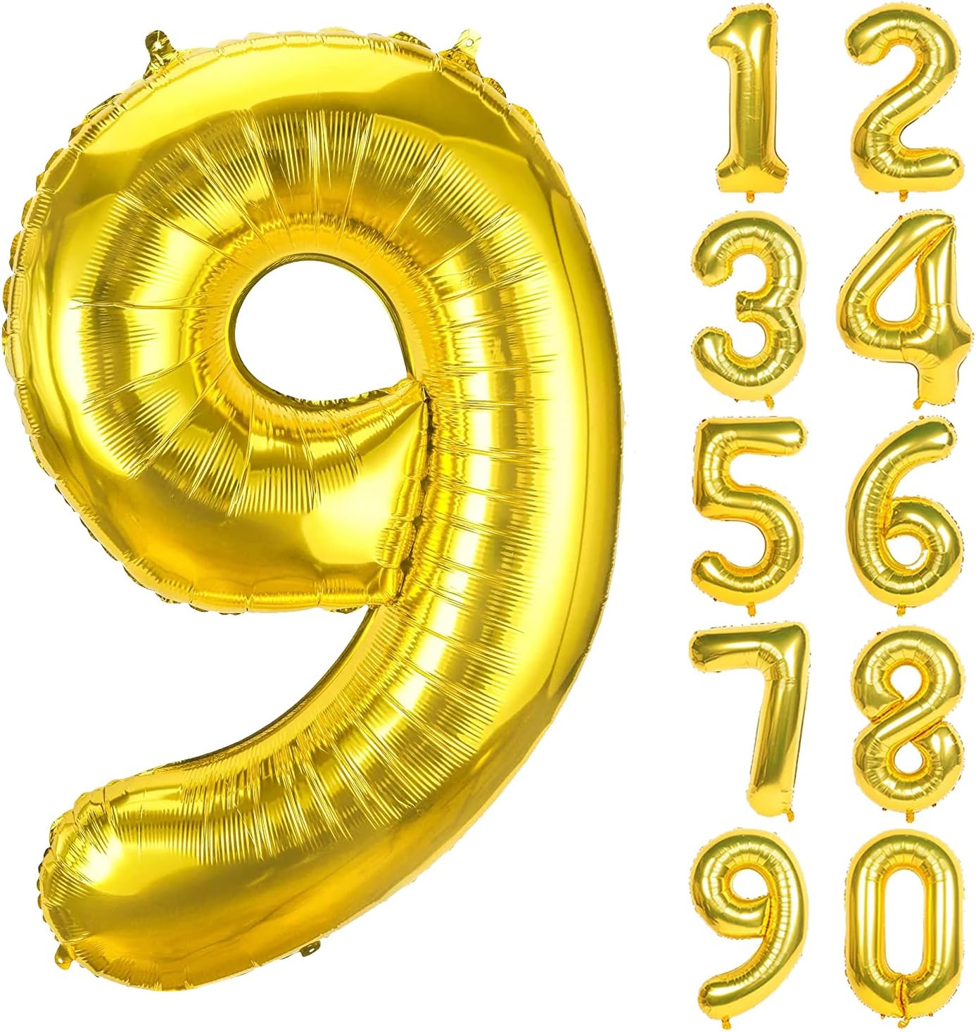 Party Propz 9 Number Foil Balloon- 16 Inch | Number Foil Balloon Golden ...