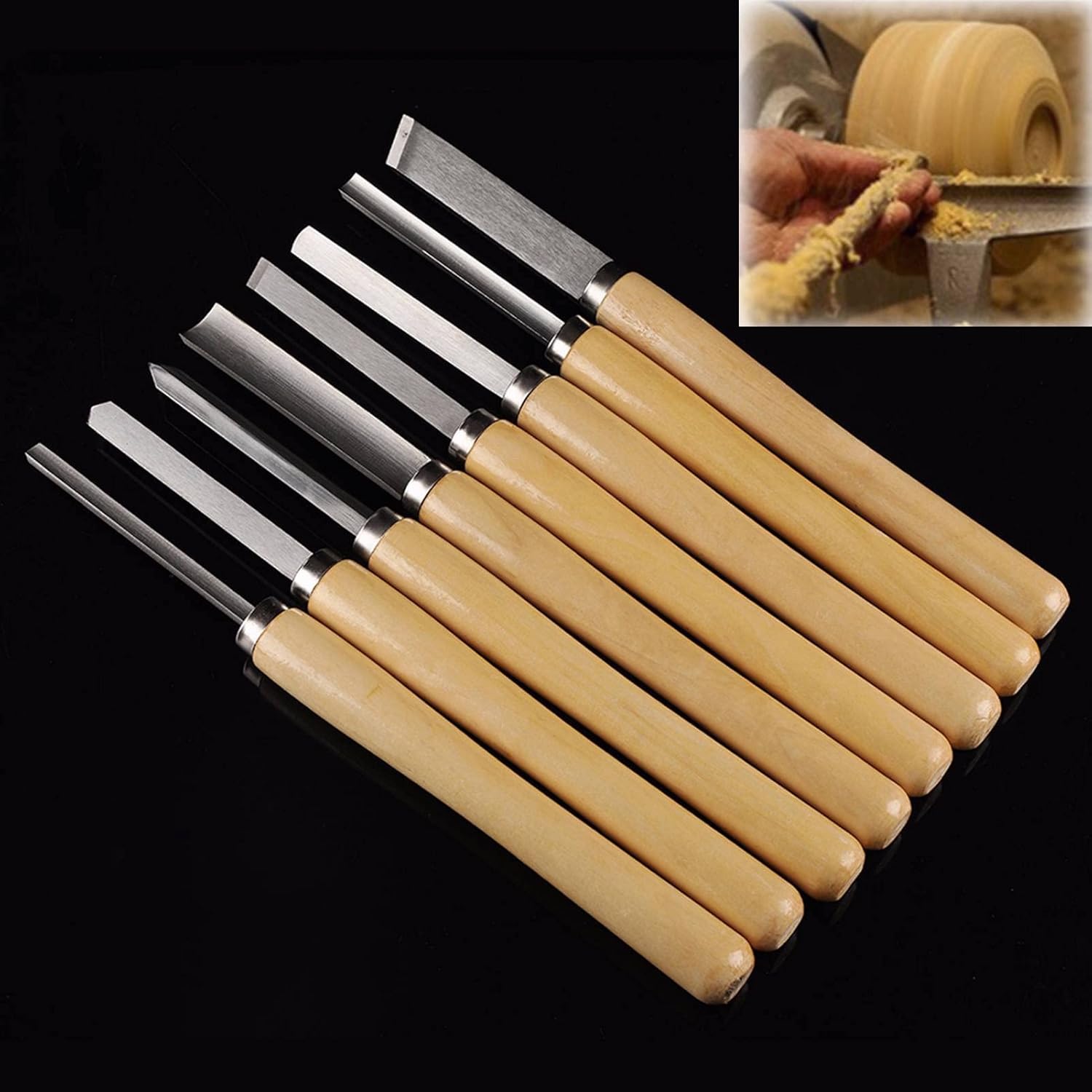 8Pcs Wood Lathe Chisel Set HSS Wood Turning Chisel Set Sculpting Chisel ...
