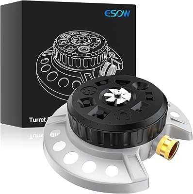Amazon.com : Vego Turret Pattern Sprinkler, 9-Pattern, Heavy-Duty Metal ...