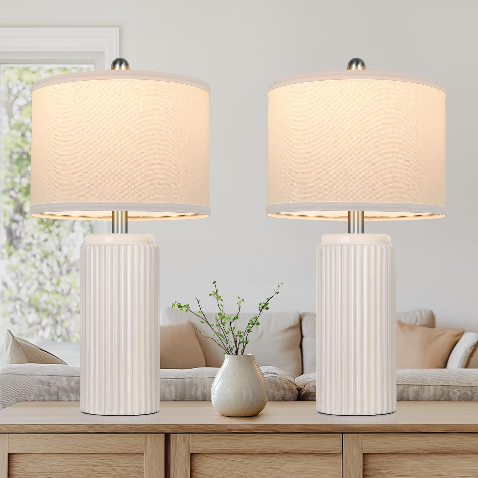 Snapklik.com : TOBUSA 23.5 Modern Ceramic Table Lamps Set Of 2 For ...