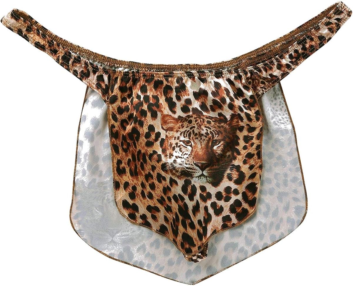 Alvivi Men's High Cut Leopard Animal Print G-String Thongs Jungle ...