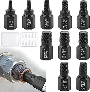 10PCS Screw Extractor Set, Professional Extractor Set Hex Head Easy Out ...