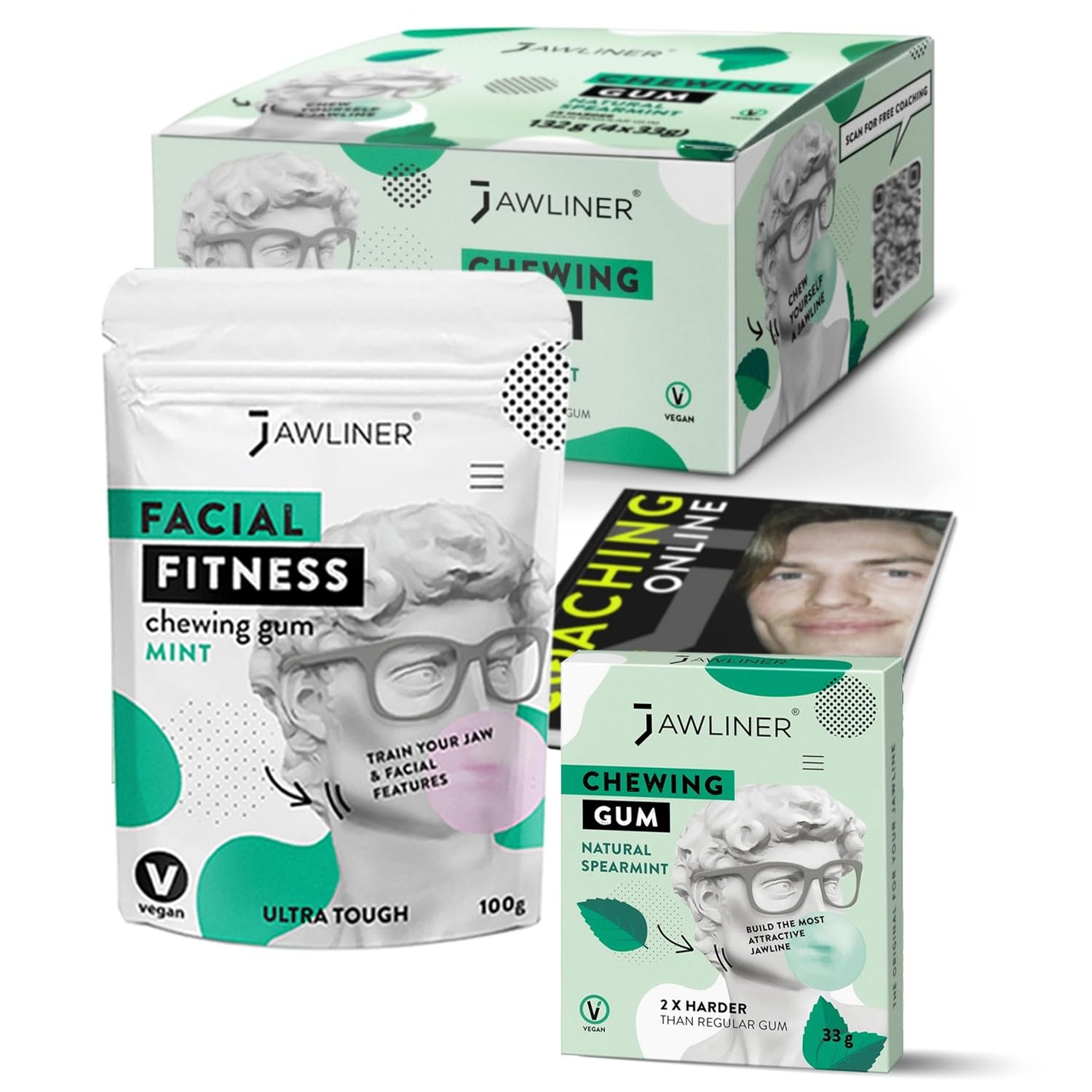 Amazon.com : Jawliner® Ultra Hard Jawline Gum Bundle – Includes 15x ...
