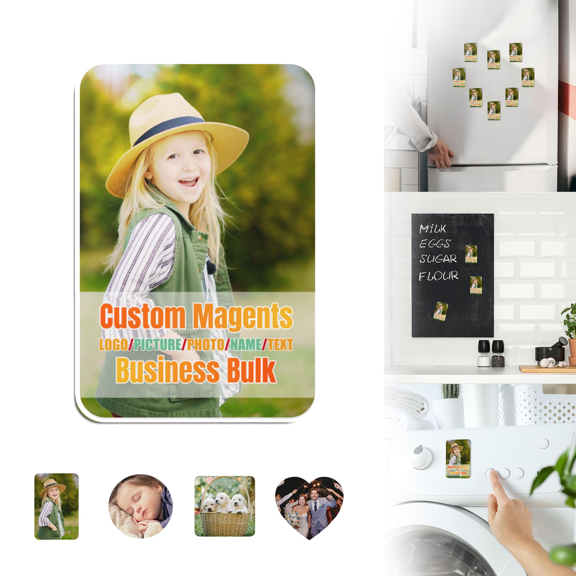 Amazon.com: Dargr Custom Rectangle Acrylic Magnets for Fridge-Upload ...