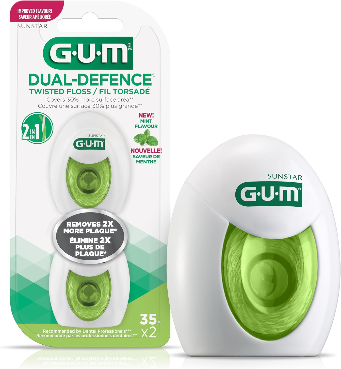 GUM Dual-Defence Twisted Floss - Healthy Gums, Cleaner Teeth