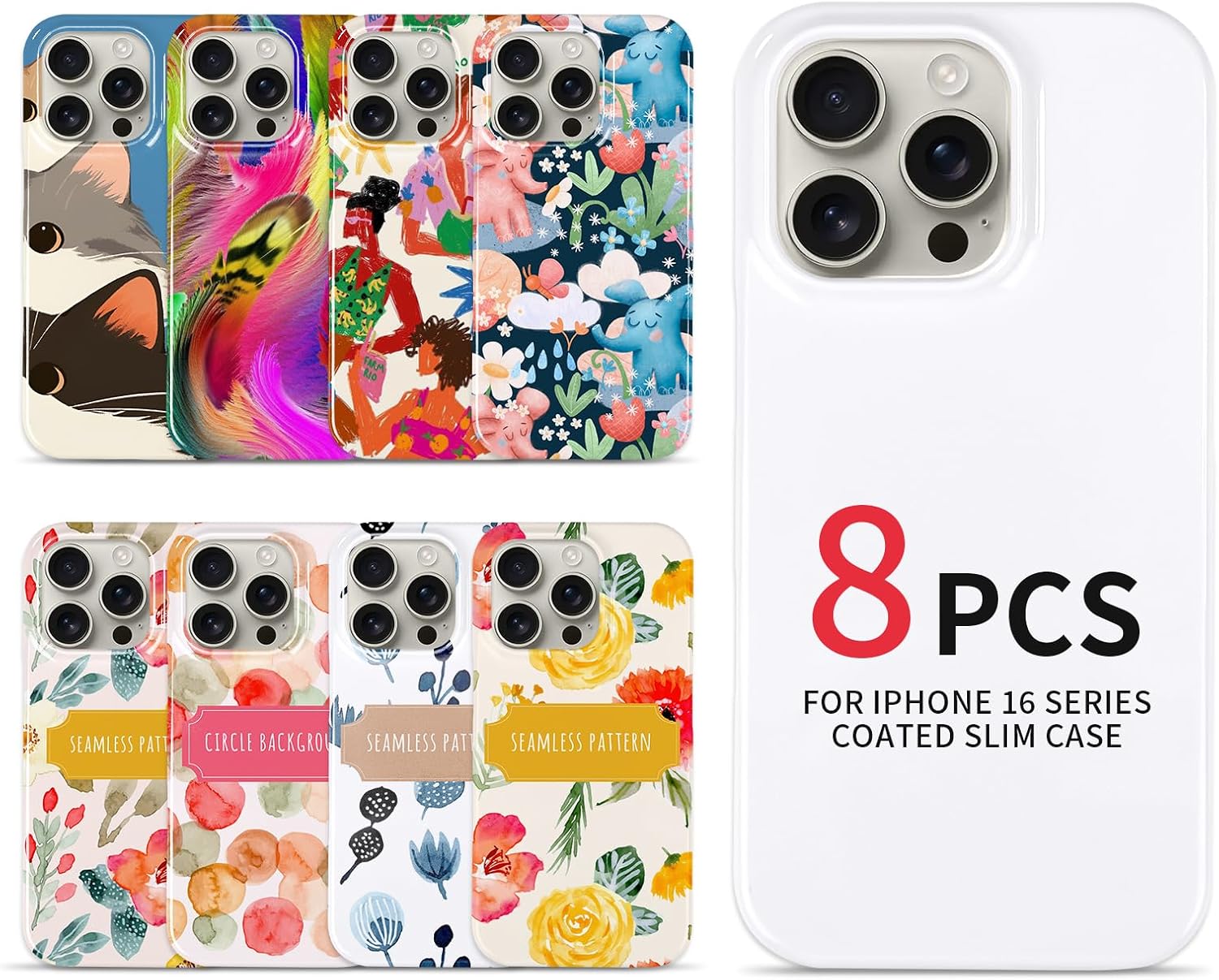 DUDUSUB 8 fundas de sublimación para iPhone 16 e Pro Max Series en ...