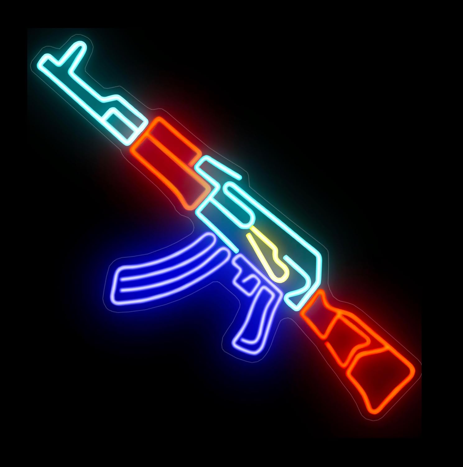 Amazon.com : Neon Sign, AK47 Gun Neon Sign Light for Bedroom Decor ...