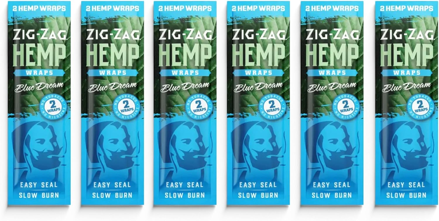 Amazon.com: ZIG-ZAG Hemp Wraps 6-Pack - Blue Dream (2 Wraps per Pack ...