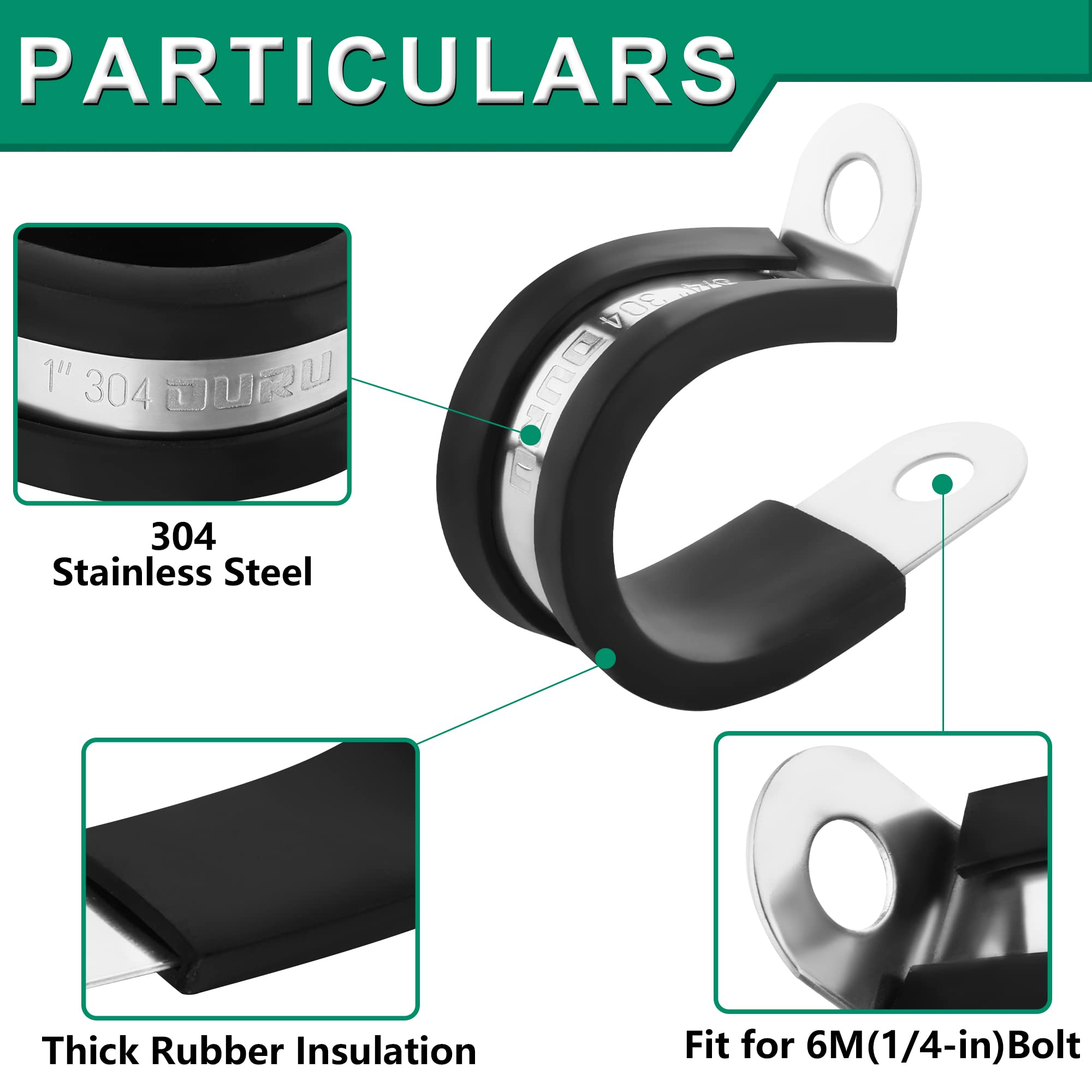 Snapklik.com : OURU 40PCS Cable Clamps 2 Inch 304 Stainless Steel Cable ...