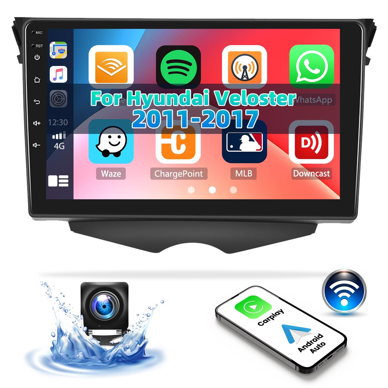 Amazon.com: Camecho Radio for Hyundai Veloster 2011-2017, Android 13 ...